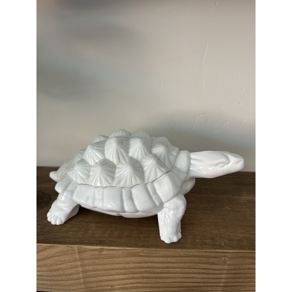 Art | Vintage Milk Glass Turtle Trinket Box 1 Knobby Back Read ...